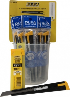 - Starvinyls Ltd OLFA Cutter 180 Black 45 Degree Snap Off Knife